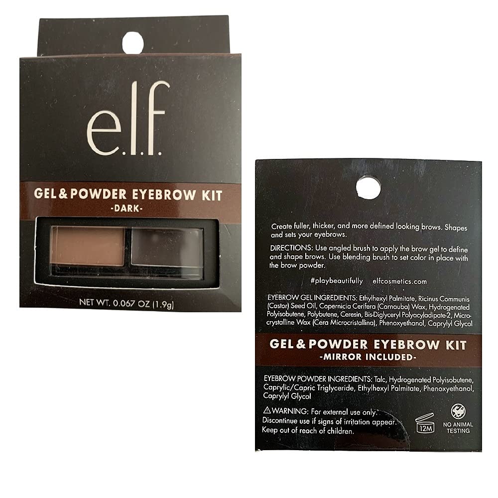 Pack of 2 e.l.f. Gel & Powder Eyebrow Kit, Dark 813032