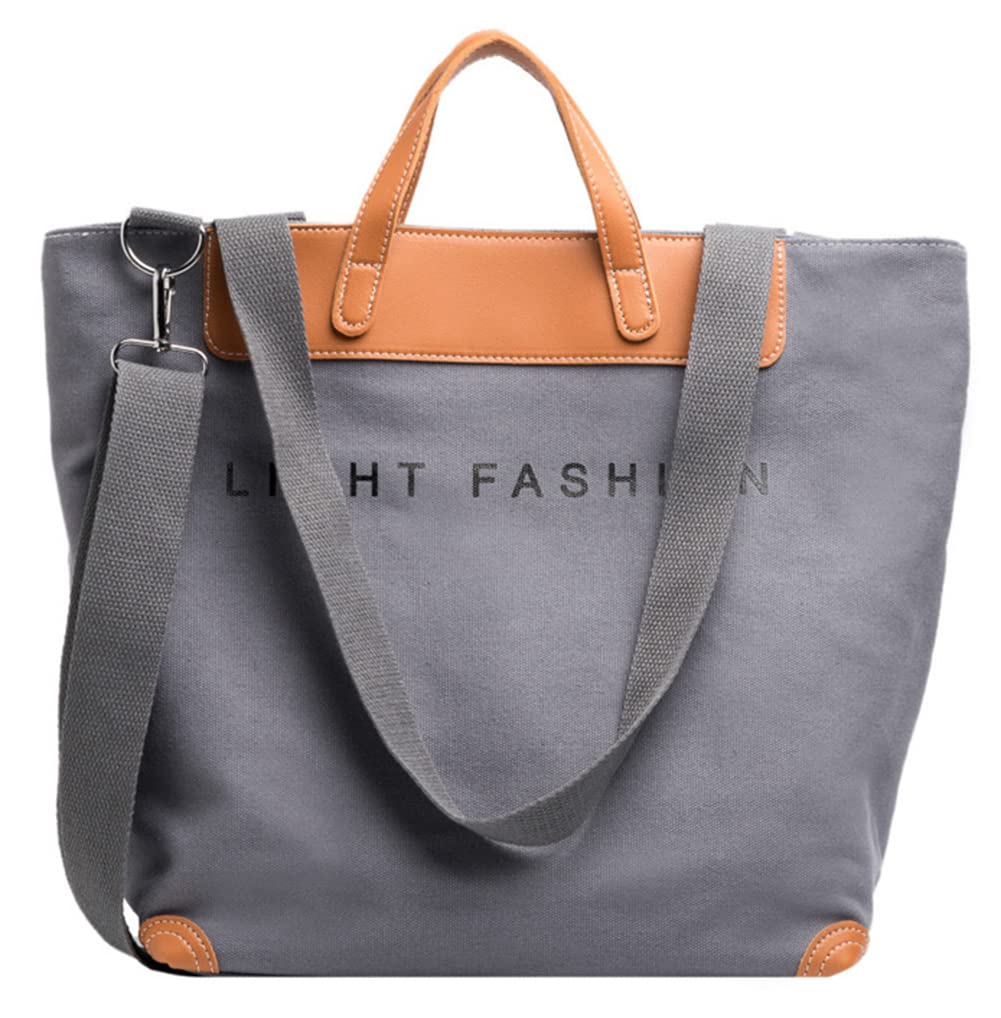 Women Large Canvas Tote Bags Crossbody Shoulder Bag Multi-pocket Hobo Purse