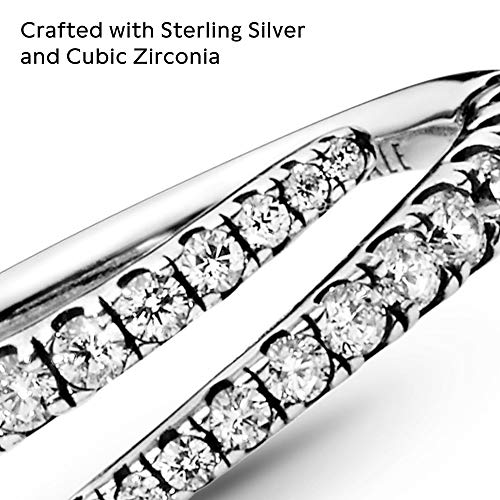 Pandora Jewelry Lines of Sparkle Cubic Zirconia Ring in Sterling Silver, Size 4.5