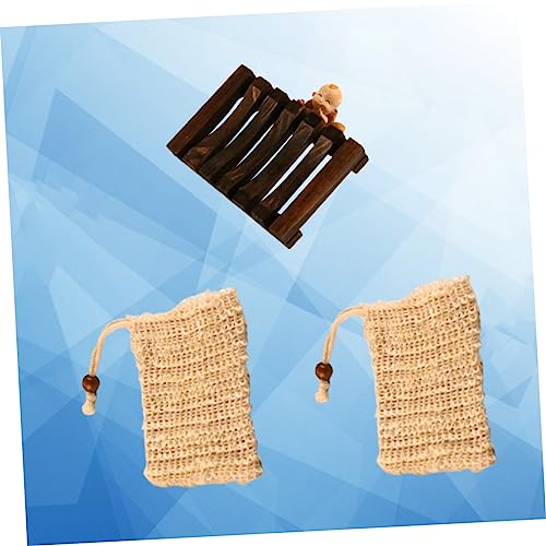 PARREN Soap Dish 1 Set Wood Soap Rack Exfoliating Bag Soap Holder Bubble Foam Net Towel Sets Bath Accessories Set Bath Tray Soap Bag Bubble Making Net Soap Dish Protective Bag Soap Box Travel Mesh/Pic