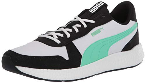 Puma Men's NRGY Neko Sneaker, Black White-Green Glimmer, 7 M US