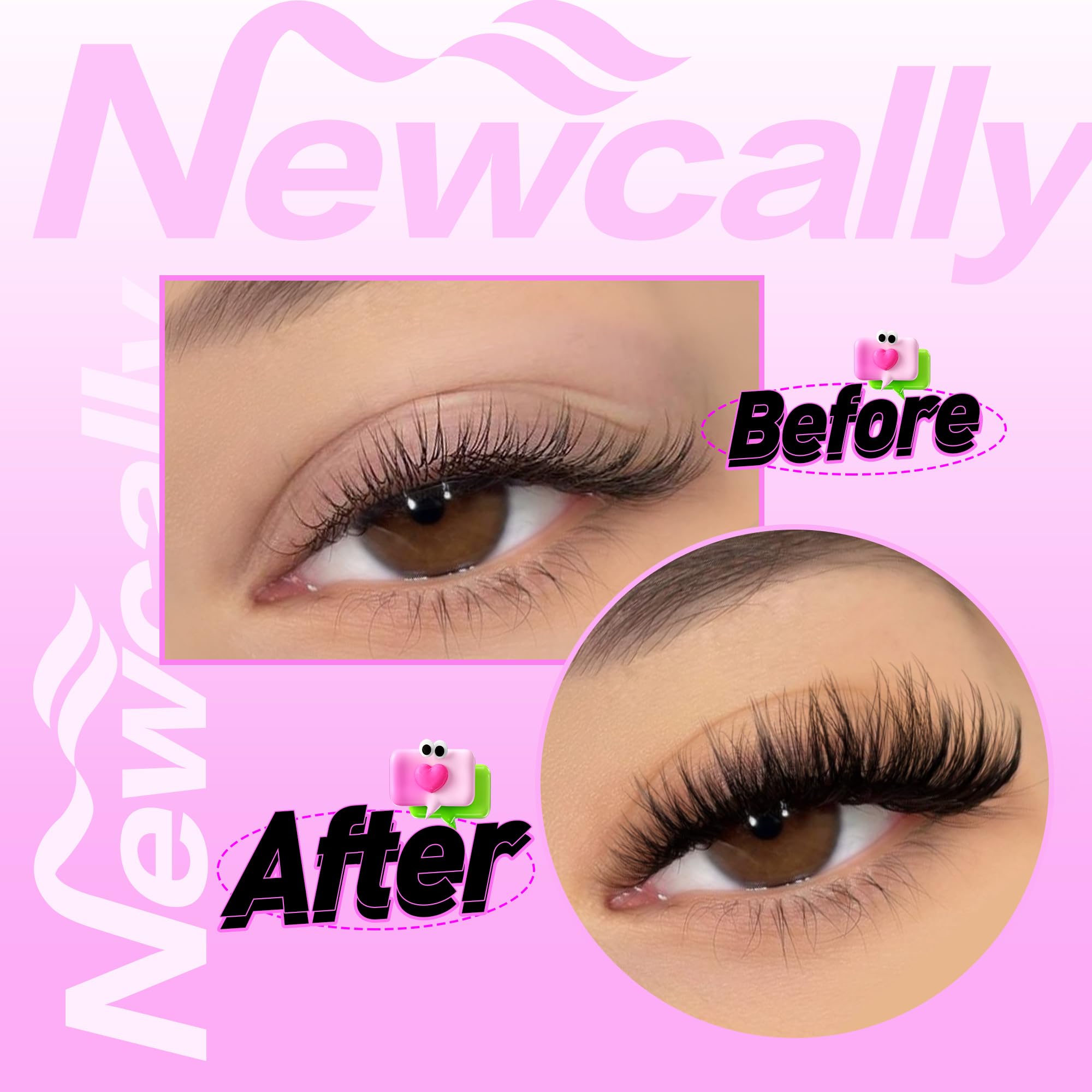 Newcally False Eyelashes 20MM Dramatic Faux Mink Lashes Pack Wispy Long Fake Eyelashes Thick Volume Fluffy Strip Eye Lashes 12 Pairs Multipack