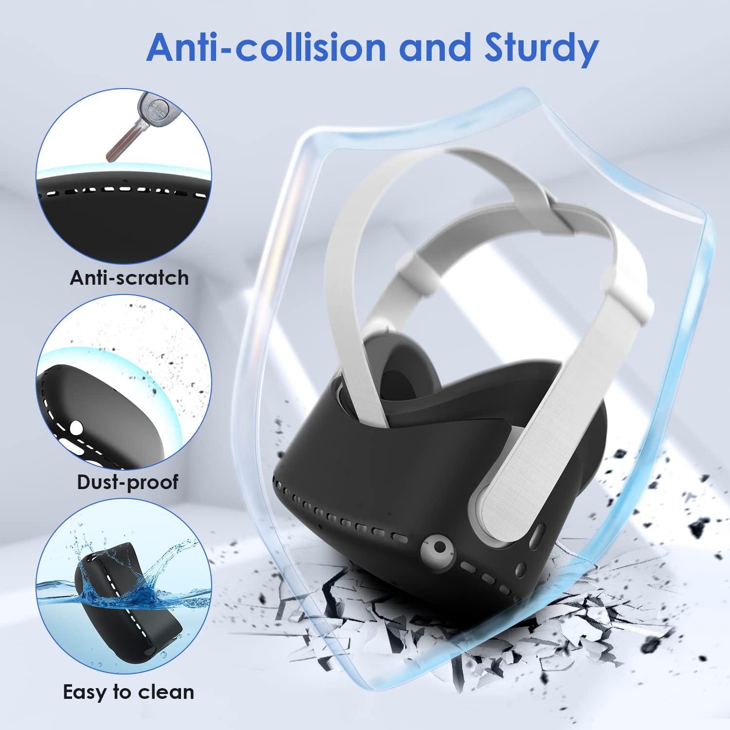 ZyberGears VR Protective Cover Set for Quest 2, Controller Grip Covers for Meta Quest 2, VR Headset Protective Shell