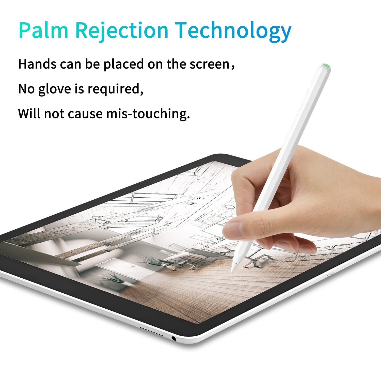 Wireless Charging Stylus Pen for iPad, Magnetic iPad Pencil 2nd Generation with Palm Rejection Design Compatible with Apple iPad Pro 11 & 12.9 inches, iPad Air 4th/5th Gen,iPad Mini 6th Gen
