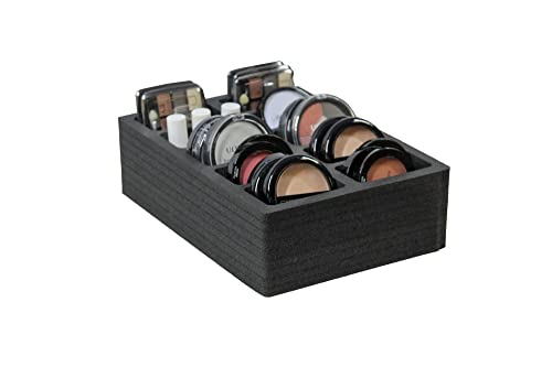Polar Whale 2 Large Compact Organizer Stands Premium Durable Black Foam Tray Washable Waterproof Insert Storage for Home Bathroom Bedroom Cosmetic 11 x 8 x 3 Inches 10 Compartments