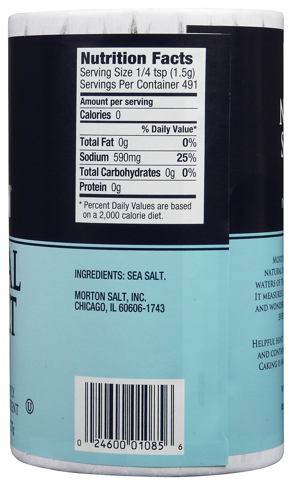 Morton Salt Natural Sea Salt - 1.62 Pound (Pack of 2)