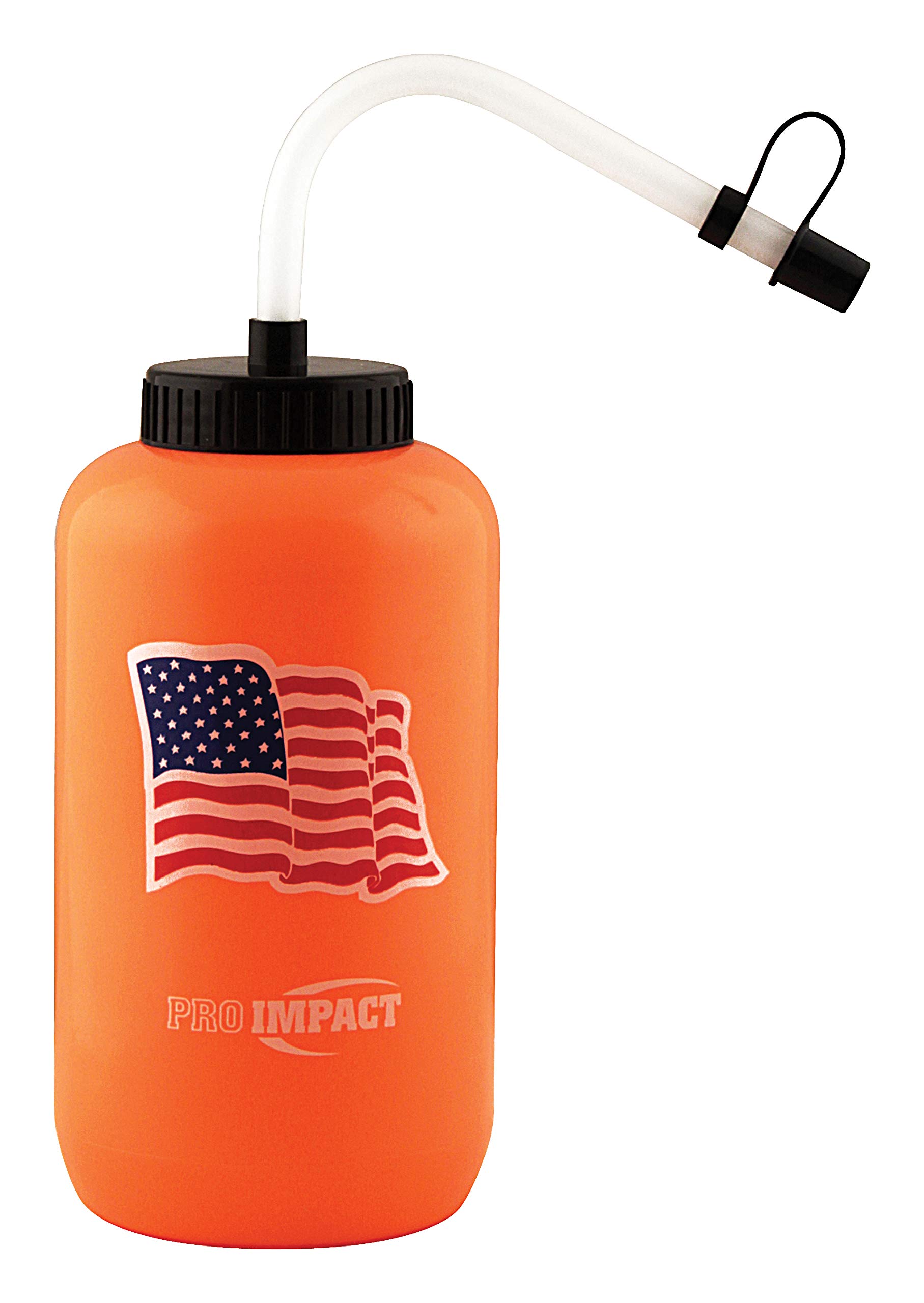 Pro Impact Squeezable Water Bottle Bendable Long Straw - LDPE BPA Free Plastic - Hydration for Baseball Hockey Gym MMA Yoga Boxing Cycling Softball Football Lacrosse (35.5 Oz.)