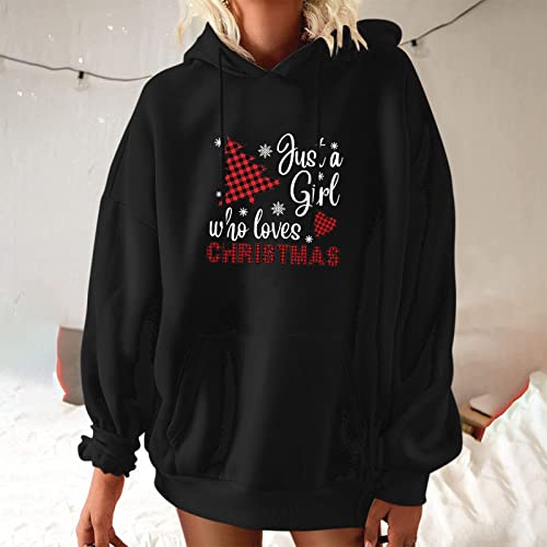 Women Round Neck Christmas Print Sweatshirt Fashion Top Long Sleeve Autumn and Winter Pullover
