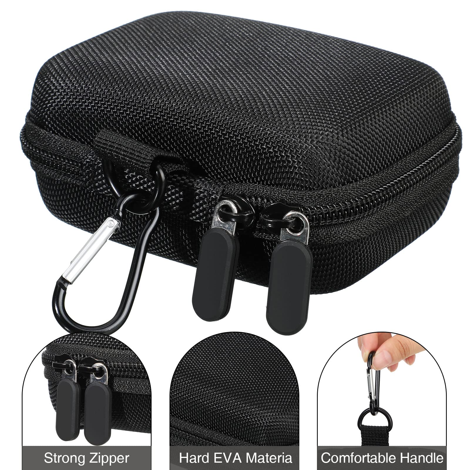 Sanwuta 2 Pcs Playing Card Case EVA Hard Travel Carrying Case for Classic Card Playing Card Box (Not Including Cards)(Small,Black)