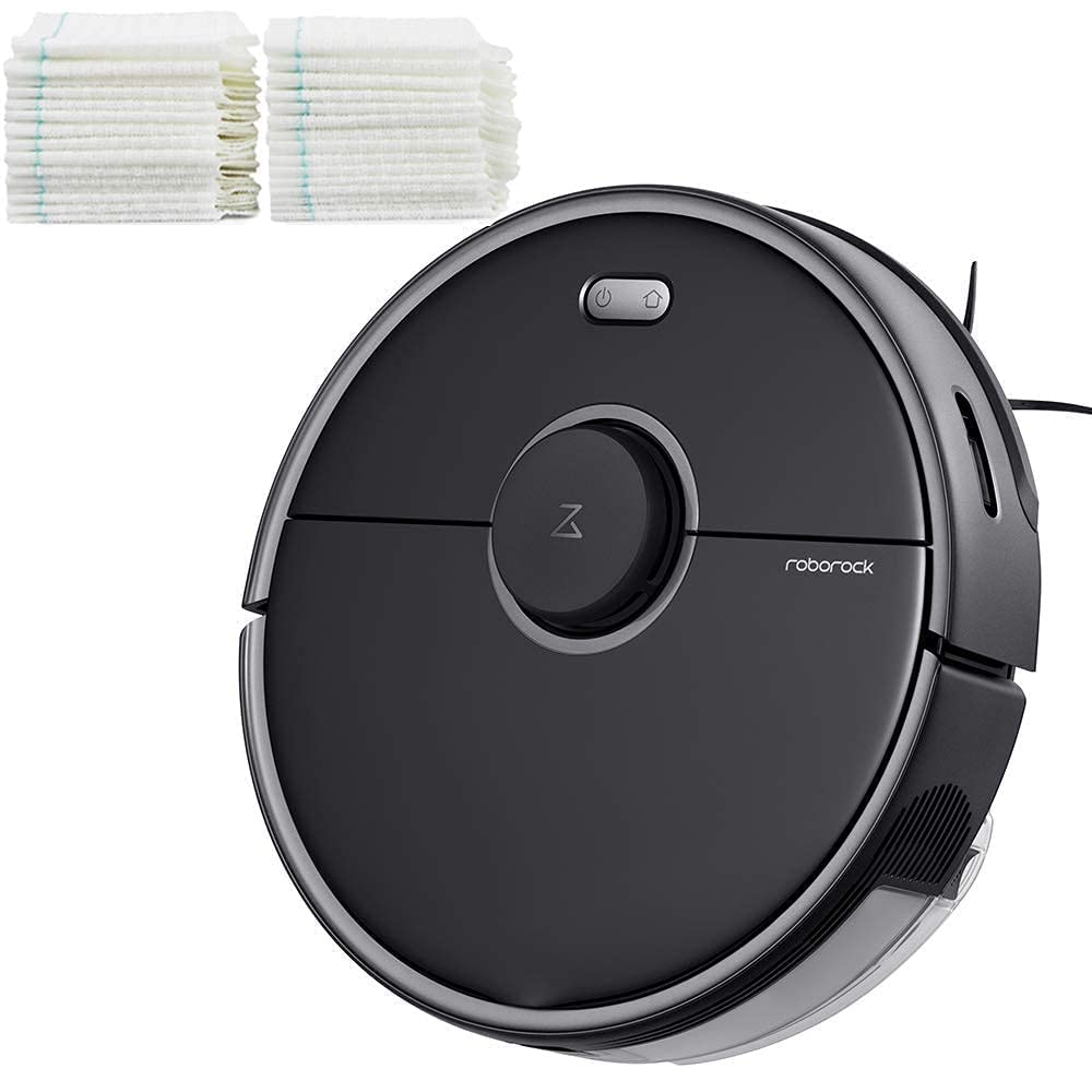 roborock S5 Max Robot Vacuum Cleaner and Disposable Mop Cloth Bundle