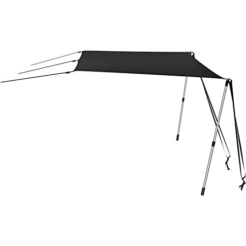 VEVOR T-Top Sun Shade Kit 6' x 5', UV-Proof 600D Polyester T-top Extension Kit with Rustproof Steel Telescopic Poles, Waterproof T-Top Shade Kit, Easy to Assemble for T-Tops & Bimini Top