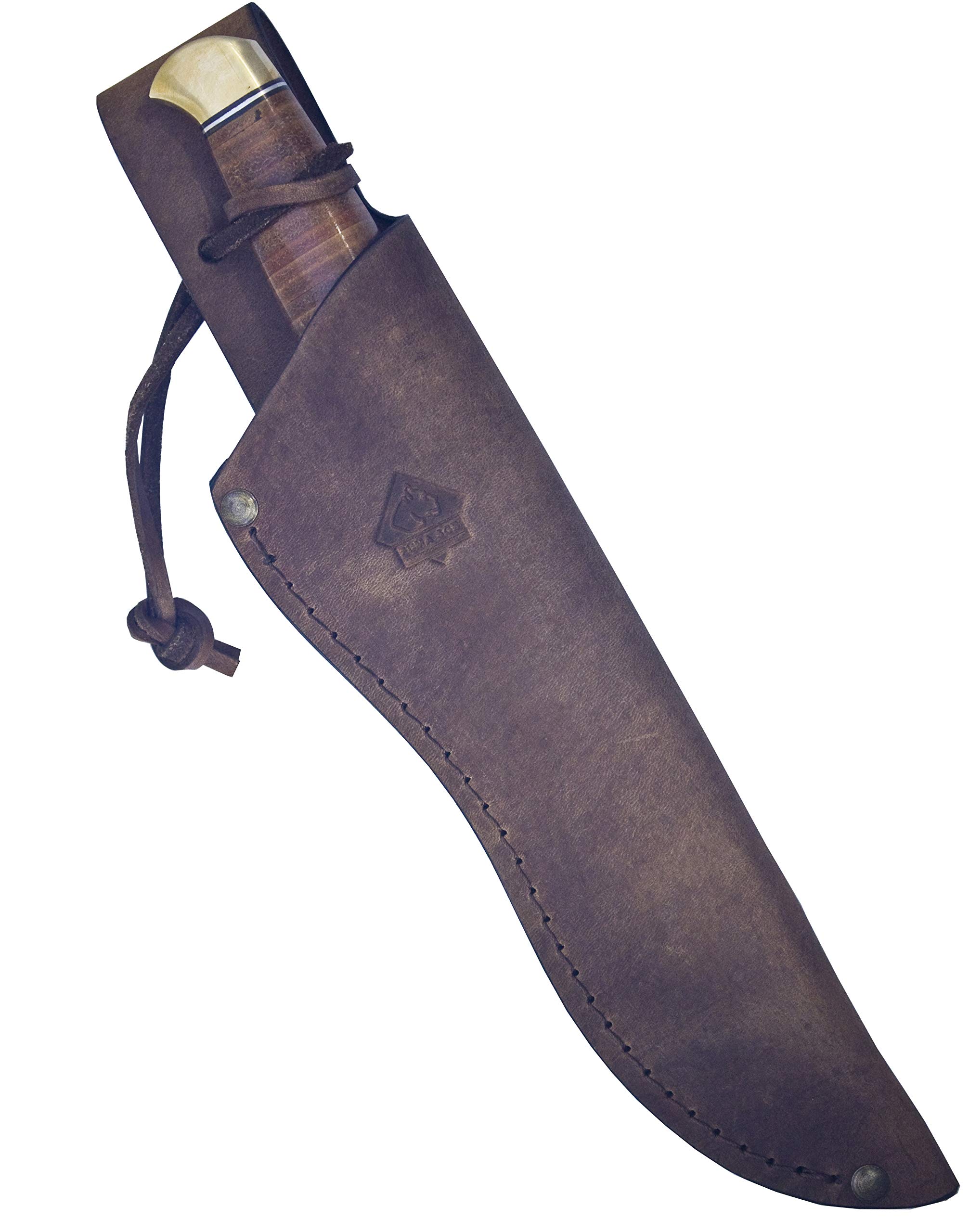 Puma SGB Buffalo Hunter Stacked Leather Hunting Knife with Leather Sheath