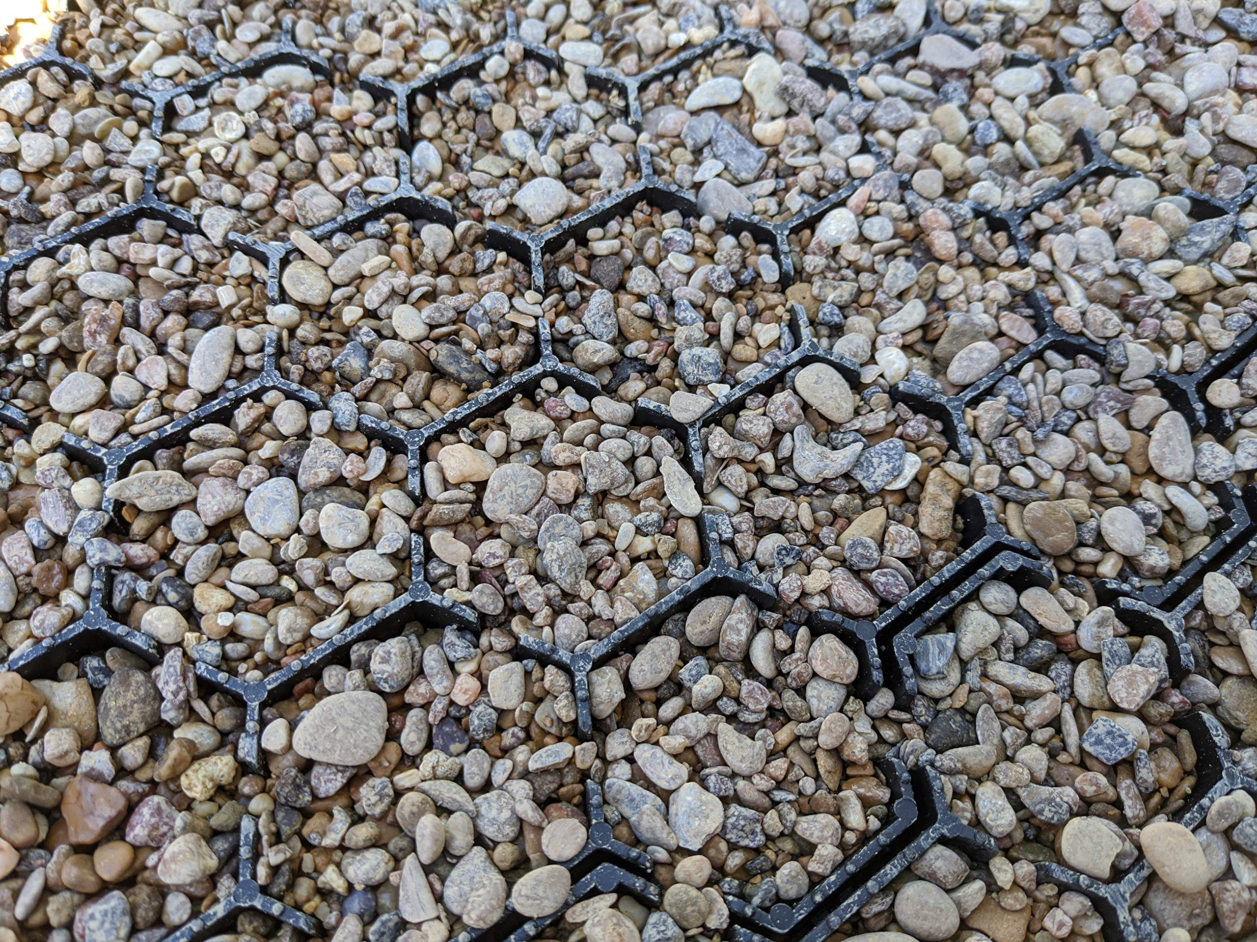 Vodaland Permeable Pavers - HexPave Grass & Gravel Permeable Paver System - 100% Recycled PPE Plastic Pavers, Handles 27,000 lbs, 1" Depth, 65 s.f / 22 Units