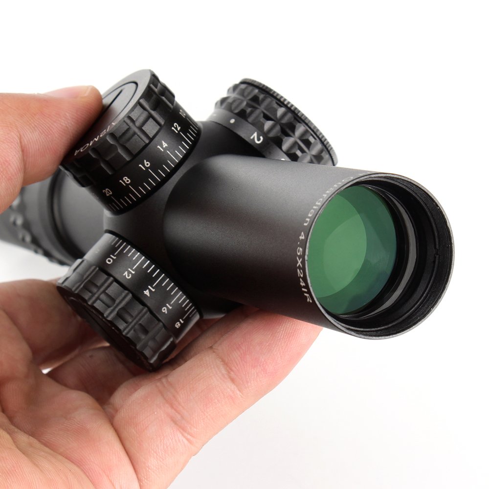 ohhunt 4.5x24E Compact Rifle Scope 1/2 Half Mil Dot Reticle Second Focal Plane Include 20mm Picatinny Mount