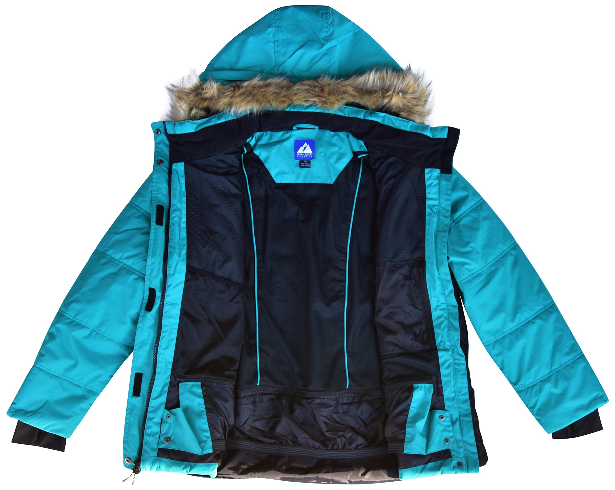 Snow Country Outerwear Womens Plus Size 1X-6X The Aspen Ski Coat Jacket (3X, Teal)