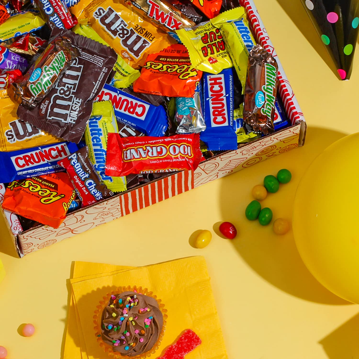 Mother's Day Chocolate Gift Basket - Chocolate Candy Box Variety Pack - Chocolate Care Package - Crave Box - Individually Wrapped Fun Size Candy Bars