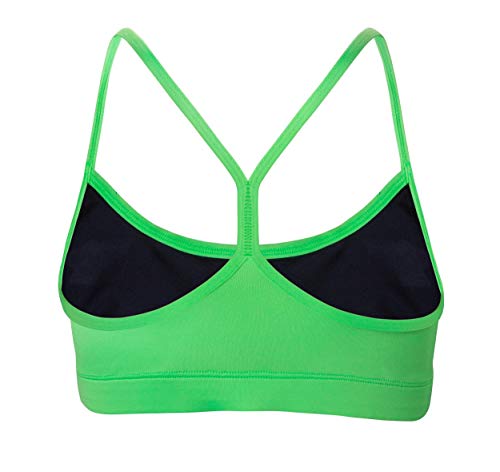 Mizuno Hybrid Sports Bra Top, Navy/Electric Green, Medium