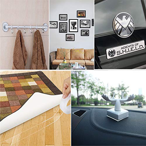 Multipurpose Double Sided Mounting Tape - Washable Traceless Clear Adhesive Tape - Household & Industrial Gel Tape(6.56FT)