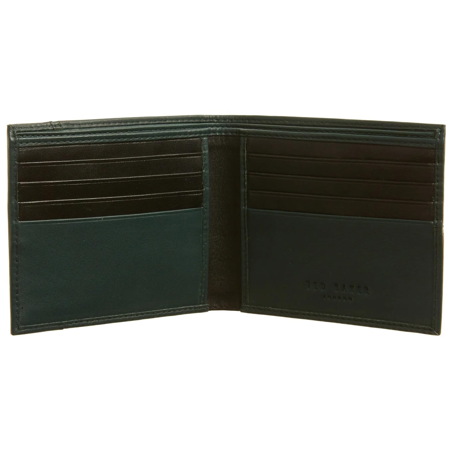 Ted Baker Samul-Leather Bifold Wallet Dark Green One Size