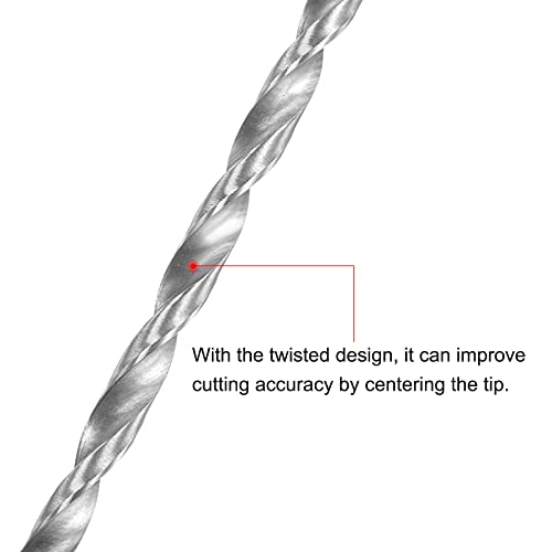 uxcell HSS(High Speed Steel) Extra Long Twist Drill Bits, 5mm Drill Diameter 160mm Length for Hardened Metal Woodwork Plastic Aluminum Alloy 4 Pcs