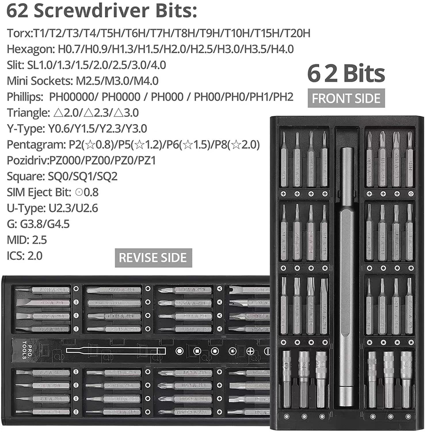 VPGNS 62 -in -1 small screw knife set, with 62 magnetic batch heads, suitable for iPhone, MacBook, computers, laptops, PCs, tablet computers, PS4, Xbox, Nintendo, game console