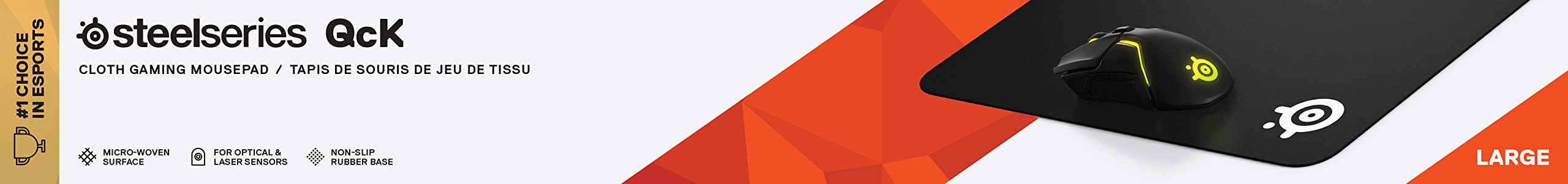 SteelSeries QcK Gaming Mouse Pad - Large Cloth - Optimized For Gaming Sensors