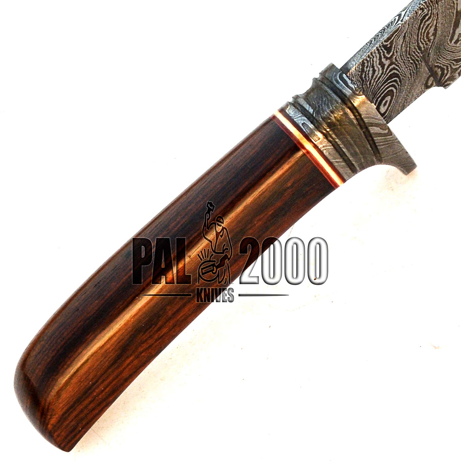 PAL 2000 KNIVES Knife With Leather Sheath Handmade damascus Steel Knife Custom Knife 9 Inch Rosewood Handle 9685