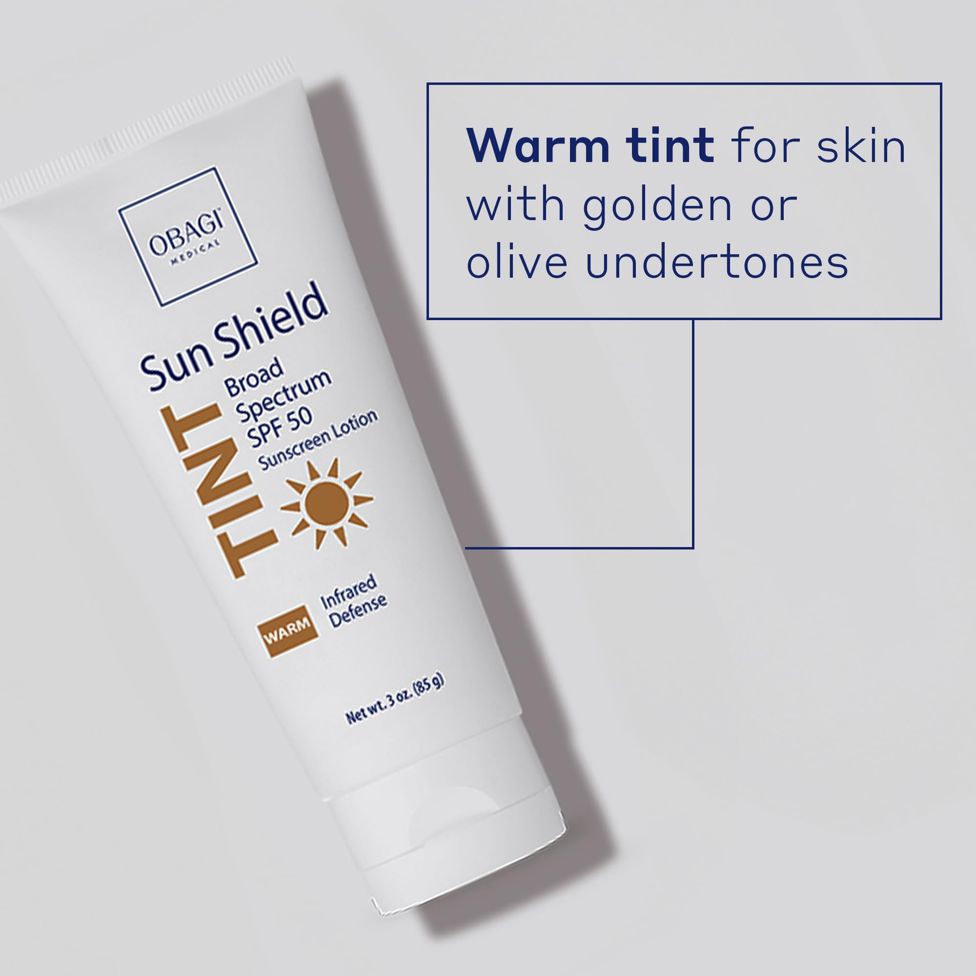 Obagi Sun Shield Tinted Sunscreen β Broad Spectrum SPF 50 Protection from the Sun β Warm Tint β 3 oz
