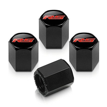 Modern Design Black Camaro RS Tire Stem Valve Caps