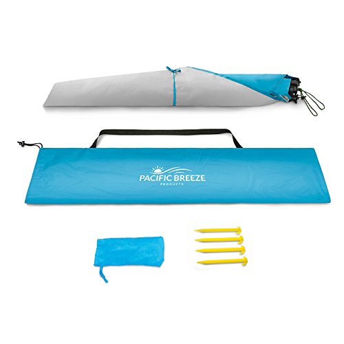 Pacific Breeze Easy Setup Beach Tent Deluxe XL with extendable floor for privacy, SPF 50+ Pop Up Beach Tent provides shade for 4 or more people