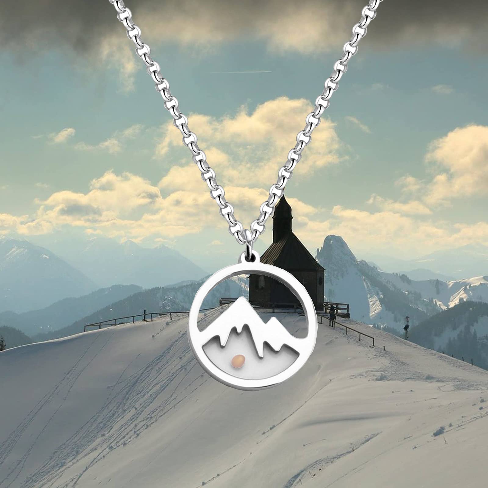 Octjewty Mountain Mustard Seed Jewelry Faith Move Mountains Necklace Bracelet Gift for Christian (Pendant Necklace)