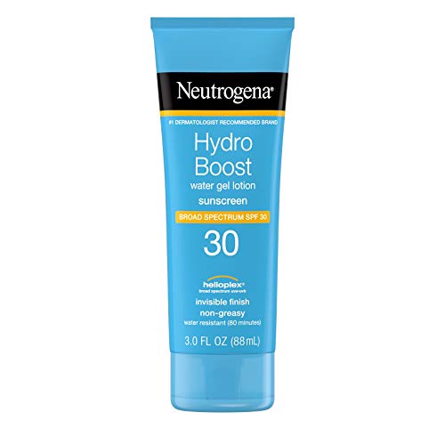 Neutrogena Hydro Boost Water Gel Sunscreen Lotion with Broad Spectrum SPF 30, Water-Resistant Hydrating Body Sunscreen, Non-Greasy & Moisturizing, Hyaluronic Acid, Travel Size, 3 fl. Oz