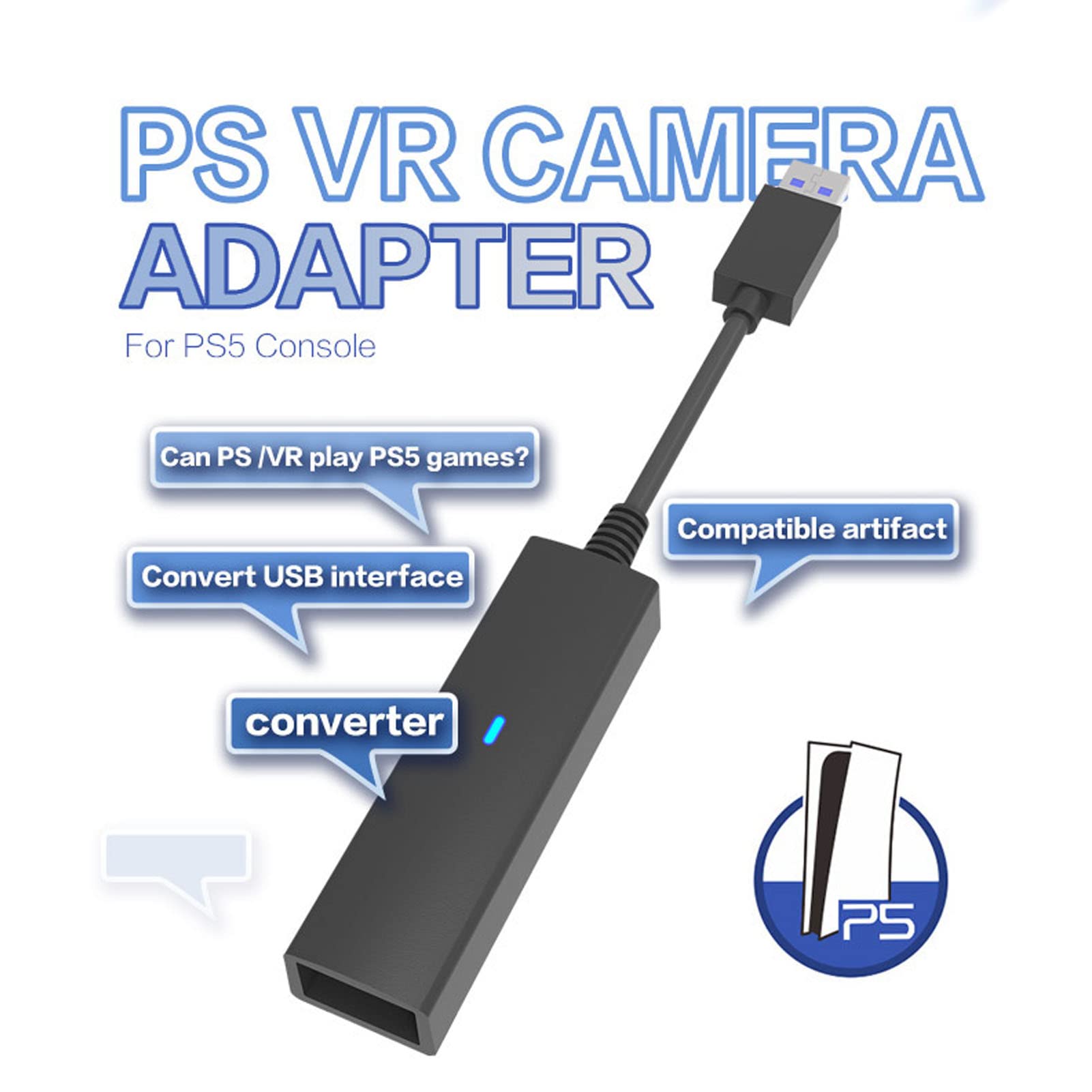 VR Game Adapter, Portable Plug and Play Stable VR Console Converter for somatosensory Game