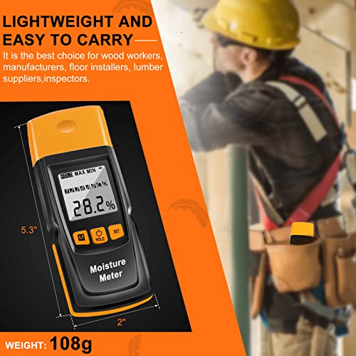 Wood Moisture Meter NICE-POWER Moisture Meter Firewood Pin-Type Humidity Meter Water Leak Mold Detector for Logs Lumber Drywall Building Materials Plaster(Large Screen 8 Modes)