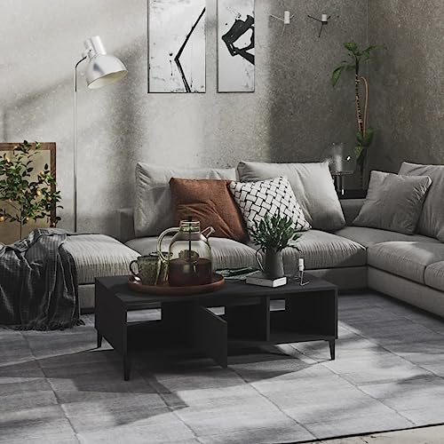 Modern Coffee Table Dining Table Coffee Table Corner Coffee Table Gray 40.7"x23.6"x13.8" Engineered Woodfor Living Room,Home,Office,Living Meeting Room
