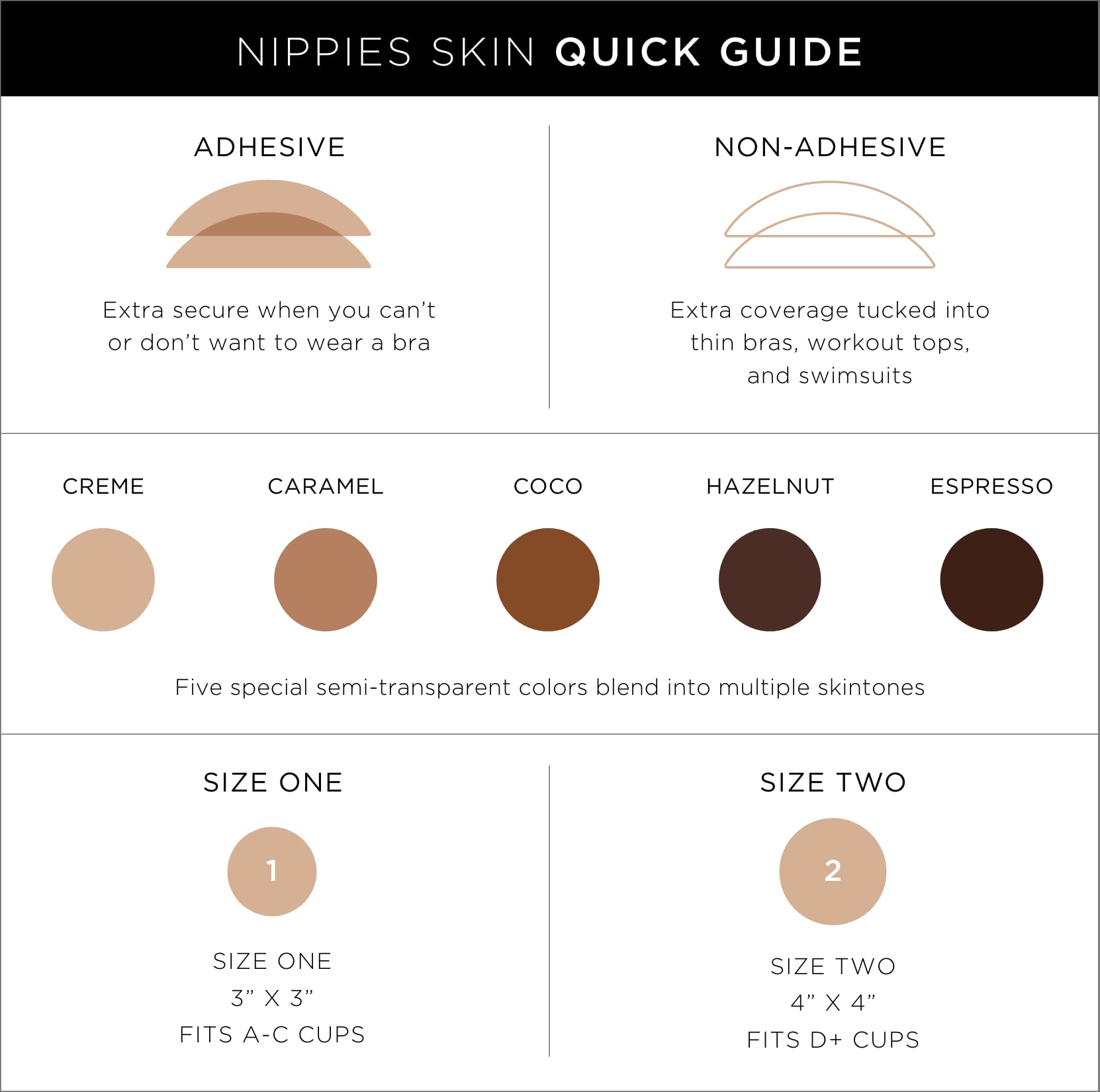 Nippies Non-Adhesive Bra Liner Nipple Covers for Women β Reusable Silicone No-Show Inserts Bra Pad Enhancements with Travel Box - Coco