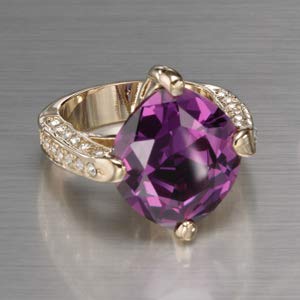 Purple Cubic Zirconia Ring Gold Tone Plating Womens Fashion Jewelry