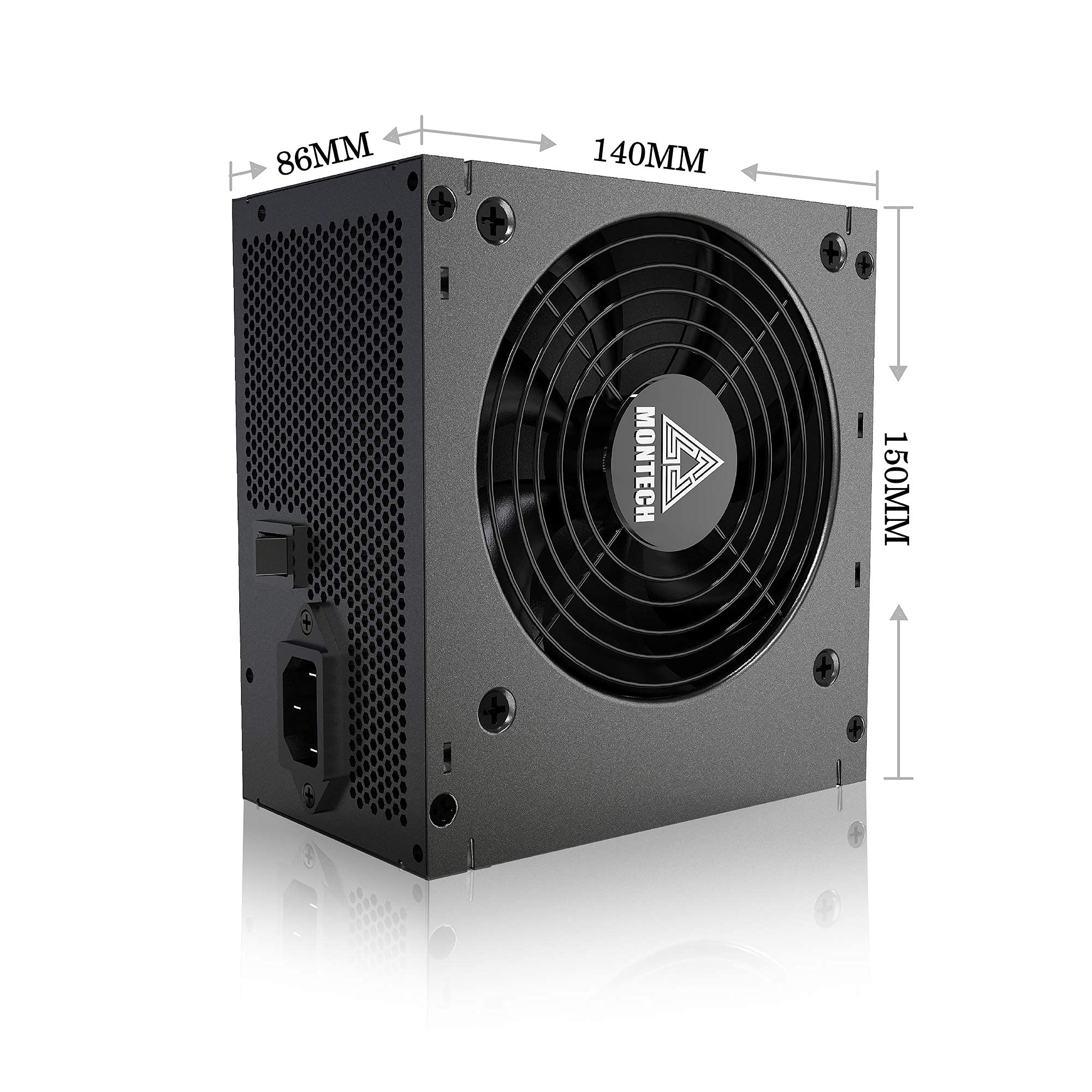 MONTECH BETA 550W 80+ Bronze Certified Power Supply, Japanese Capacitors, 120mm Silent Fan, Continuous PSU