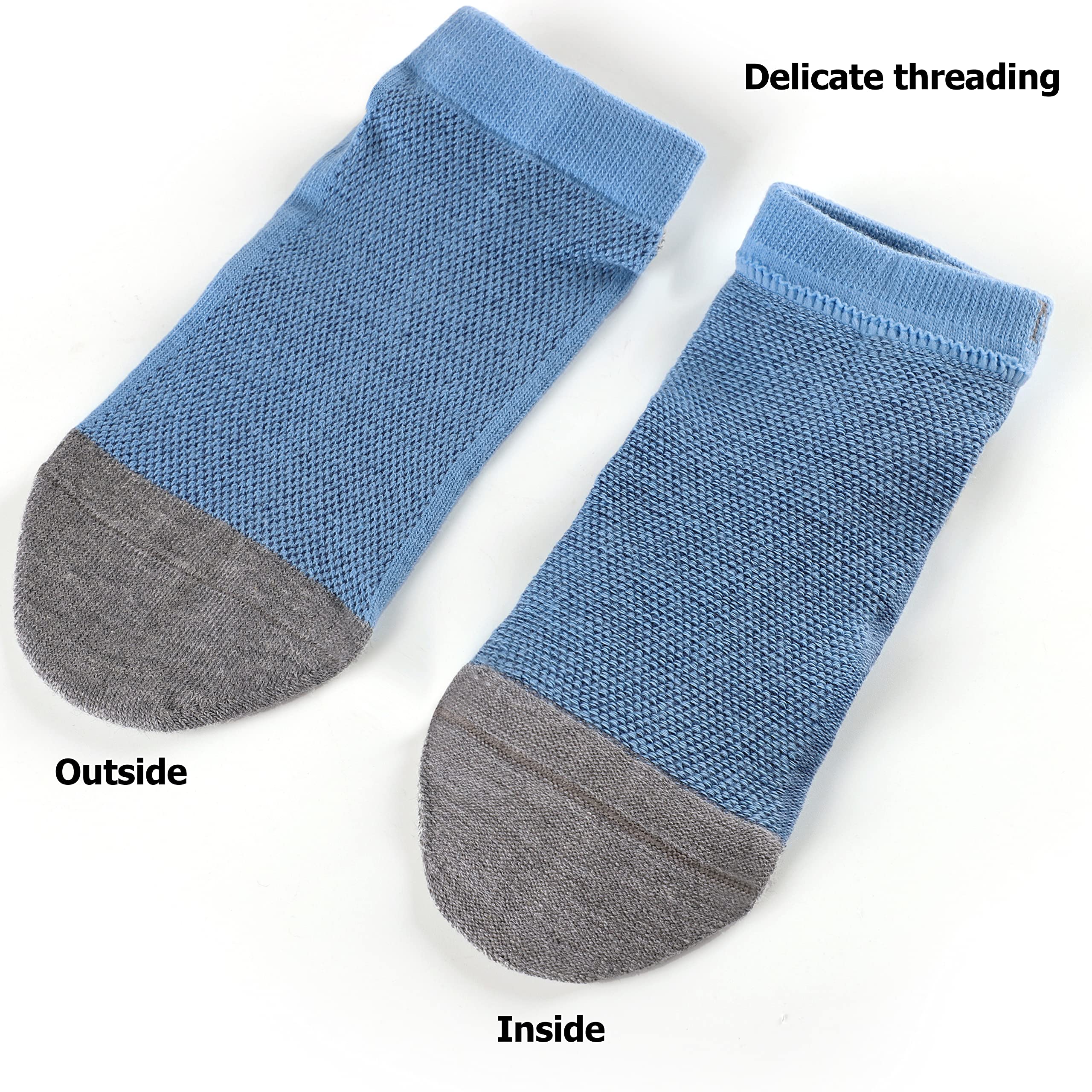 Mottee&Zconia Mens Ankle Low Cut Cotton Socks Athletic Reinforced Soft Mesh Top Socks