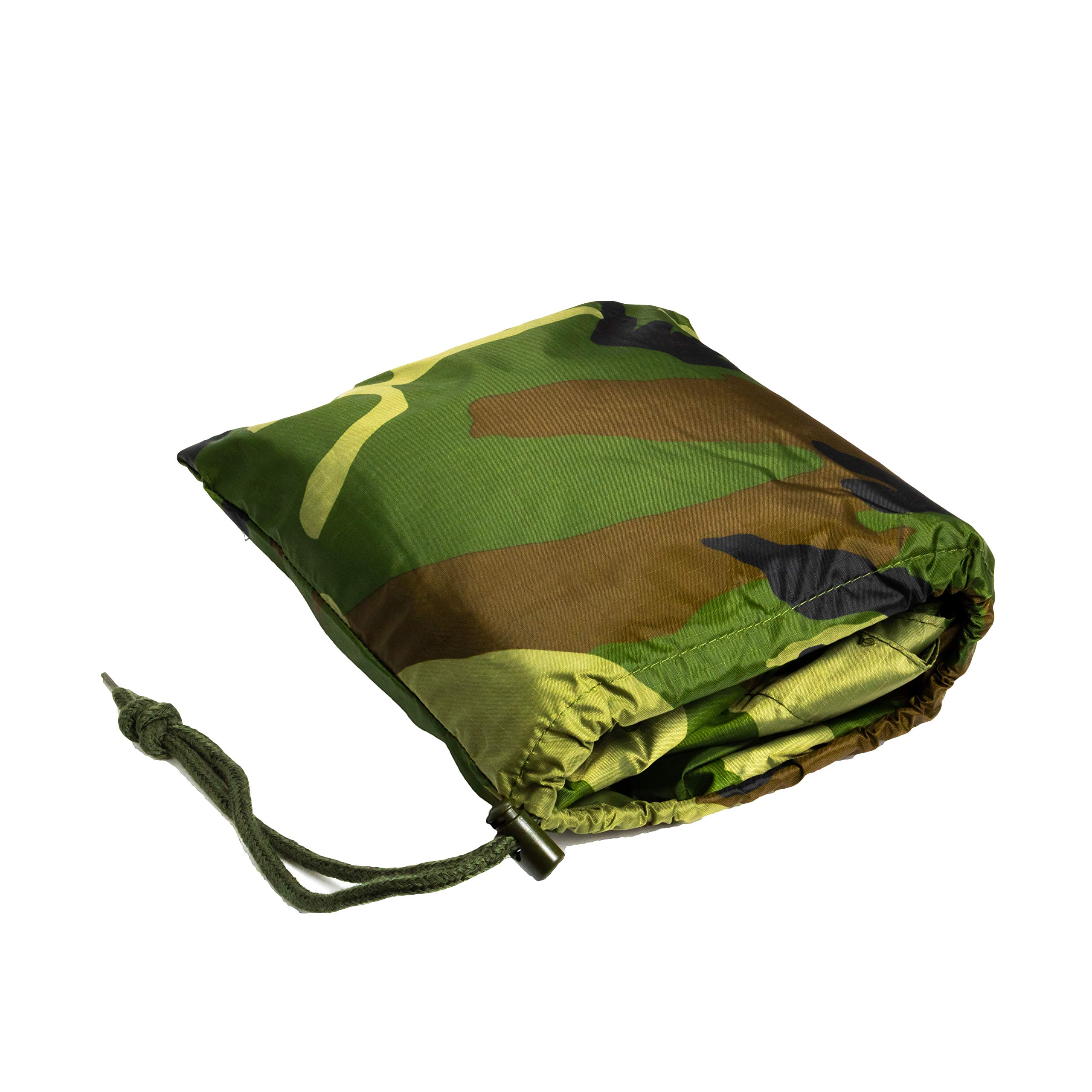 Mil-Tec Men's Ripstop Wet Weather Poncho, Emergency Shelter Tent, Woodland Camo