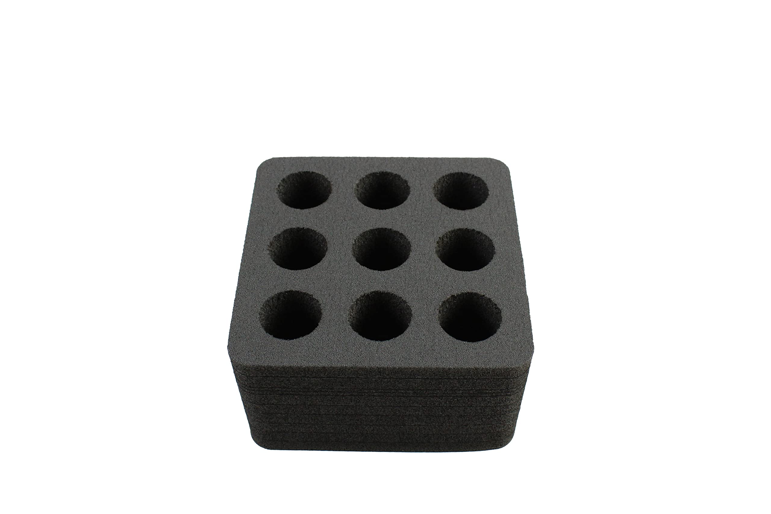 Polar Whale 2 Test Tube Freezer Racks Durable Black Foam Storage Holder Organizer Stand Transport Holds 9 Tubes Fits up to 30mm Diameter