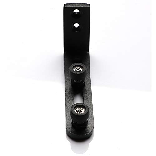 NEW IMPROVED DESIGN!!! Barn Door Floor Guide | SMOOTH BUTTER BEARINGS!!! | Stay Roller Sliding Adjustable | Guide Flush With Floor | Steel Frame (SMALL BLACK)