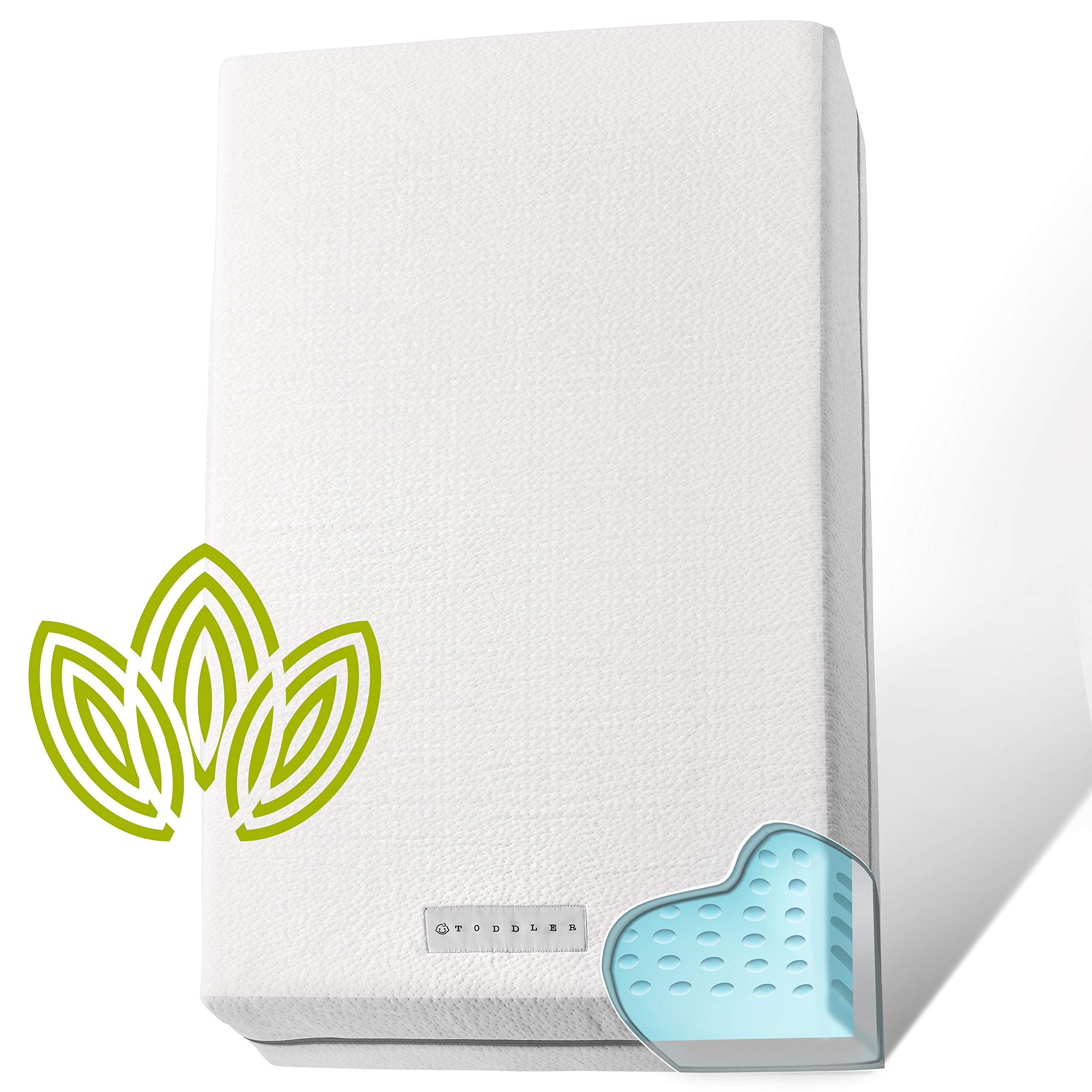 Organic Cotton 2-Sided Crib Mattress | Waterproof Washable Protector w/Ventilated Foam Lining| Light 2-in-1 Baby Mattress w/Firm Support for Infant & Soft CertiPUR Foam for Toddler | 52 x 27 x 4ā