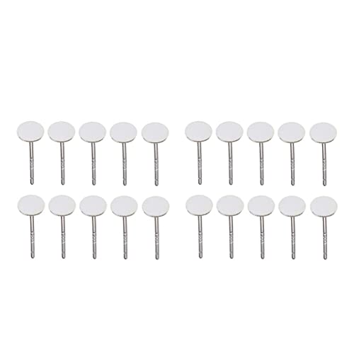 Milageto 20pc Sterling Silver Earrings Stud Posts with Stud Earring - Sliver, 6mm, 6mm