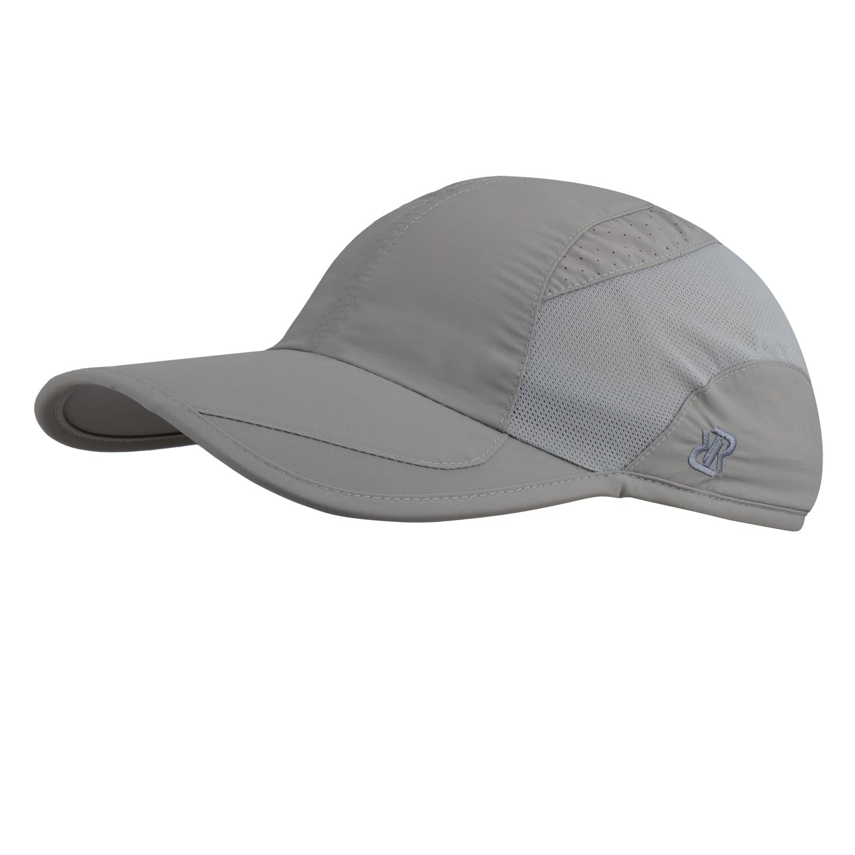 RRvane Unstructured Outdoor Sports Hat Polyester Quick Dry Running Cap, Unisex Baseball Cap Fit for 22"~24-3/8" (Light Grey)