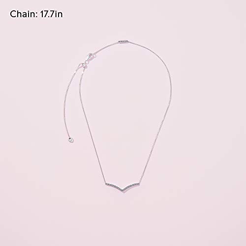 Pandora Sparkling Wishbone Necklace - Stunning Women's Jewelry - Great Gift for Women - Sterling Silver - 17.7"