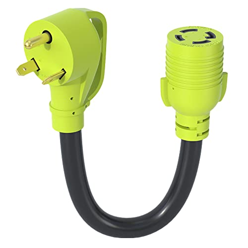 XGGYA NEMA TT-30P Male to L14-30R Female Power Adapter,30 Amp 3 Prong to 4 Prong Generator Transfer Switch Adapter to Inlet Box,Heavy Duty STW 10 Gauge 18 Inch