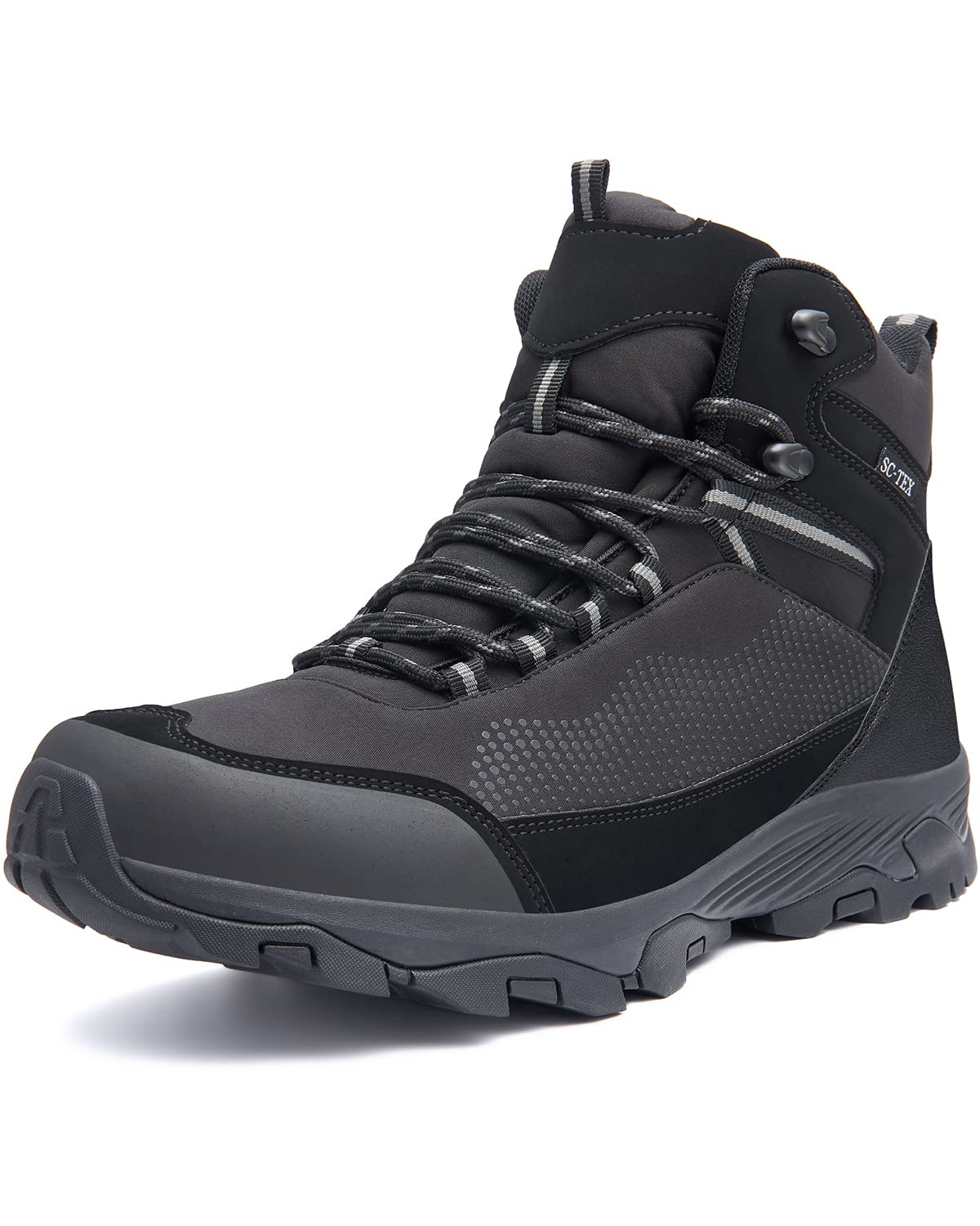 SILENTCARE Men's Hiking Boots Waterproof Non-Slip Mid Ankle Lightweight Outdoor Trekking Backpacking Work Mountaineering Trails Shoes