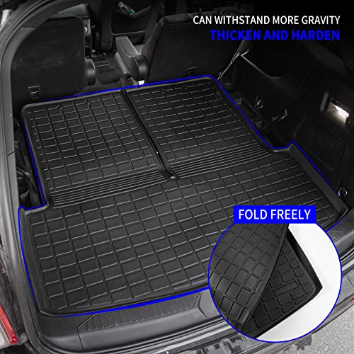 Rongtaod Cargo Mat Compatible with 2020-2024 Ford Explorer 6&7 Passenger Cargo Liner Trunk Mat Back Seat Cover Protector 2023 Explorer Accessories (Trunk Mat with Backrest Mat)