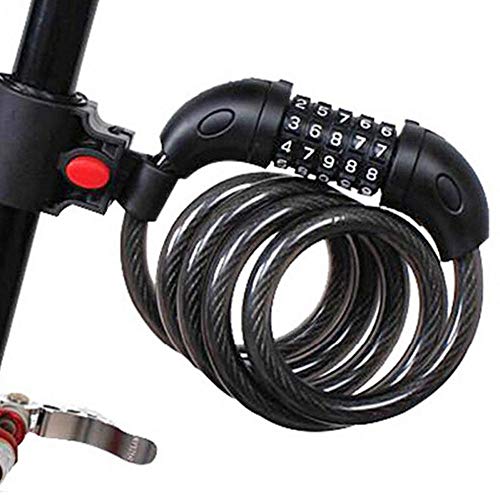 SRZR Bicycle Lock Anti-Theft Folding Bicycle Lock for Road Chain Cable Bike Lock Heavy Duty Security Key Padlock Bicycle Motorcycle Lock Bike Lock (Color : Black)